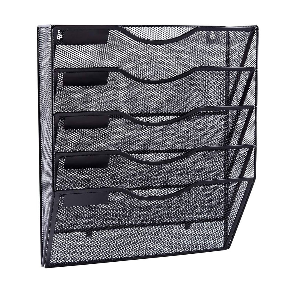EASEPRES 5 Pockets Mesh Wall File Holder, Office Hanging Rack ...